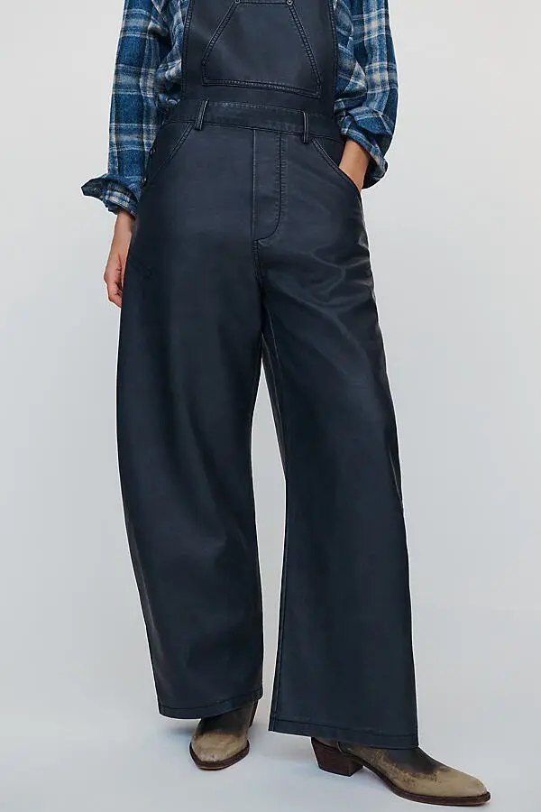 PILCRO Kayden Faux Leather Overalls