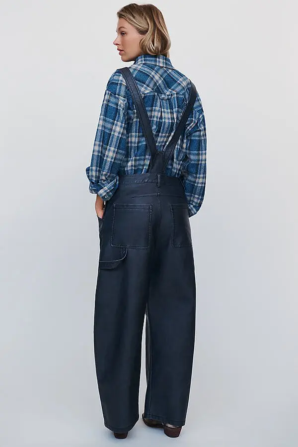 PILCRO Kayden Faux Leather Overalls