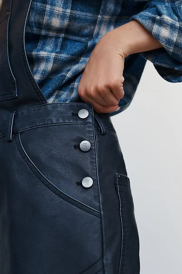 PILCRO Kayden Faux Leather Overalls