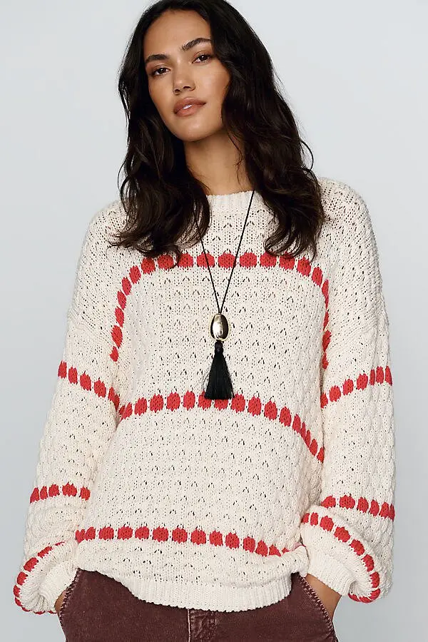 Maeve 100% Cotton Bubble Knit Sweater