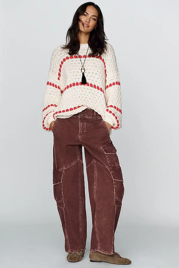 Maeve 100% Cotton Bubble Knit Sweater
