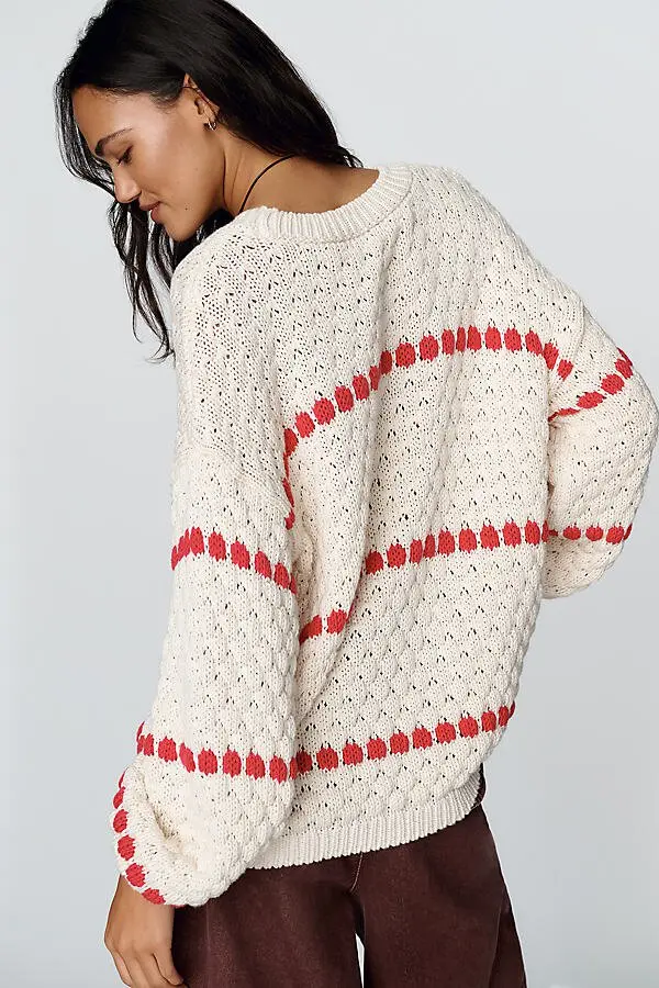 Maeve 100% Cotton Bubble Knit Sweater