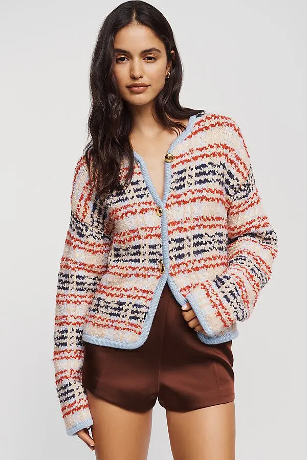 English Factory Textured Knit Cardigan