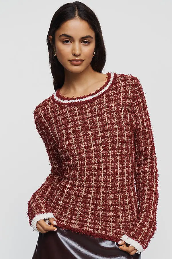 Endless Rose Textured Crew Neck Sweater