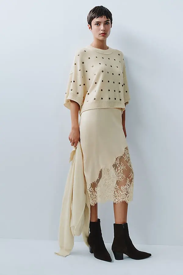 Anthropologie Goldie 100% Cashmere Short Sleeve Sweater