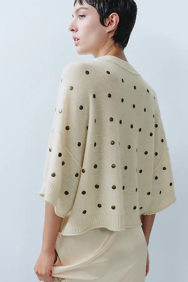 Anthropologie Goldie 100% Cashmere Short Sleeve Sweater