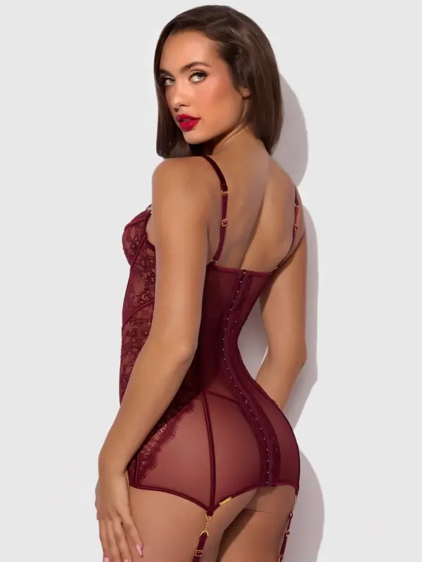 Frederick's Of Hollywood Lilith Lace & Mesh Chemise Set