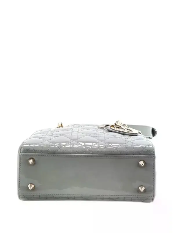 Dior Lady Bag Cannage Quilt Patent Small Satchel