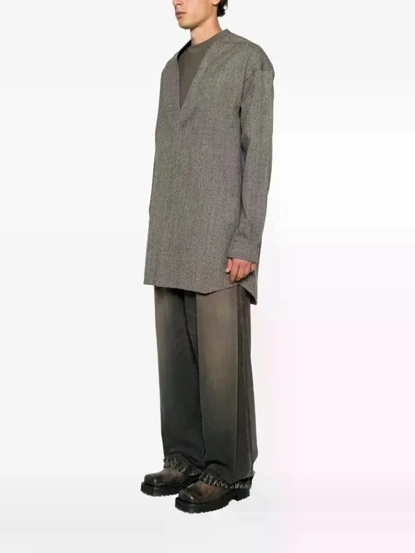 Rick Owens Webbing-strap Collarless Shirt