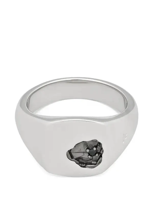 Tom Wood Mined Black Spinel Ring - Silver