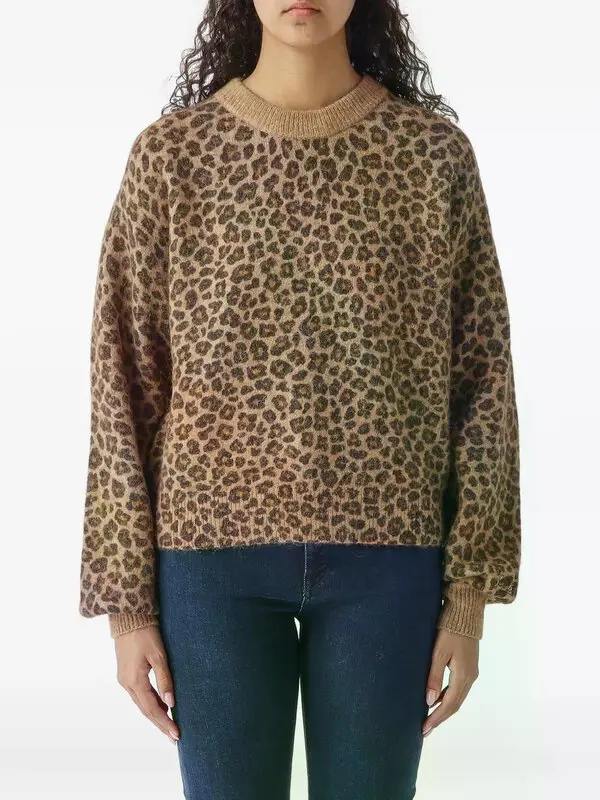 MC2 SAINT BARTH Leopard-print Crew-neck Sweater - Neutrals