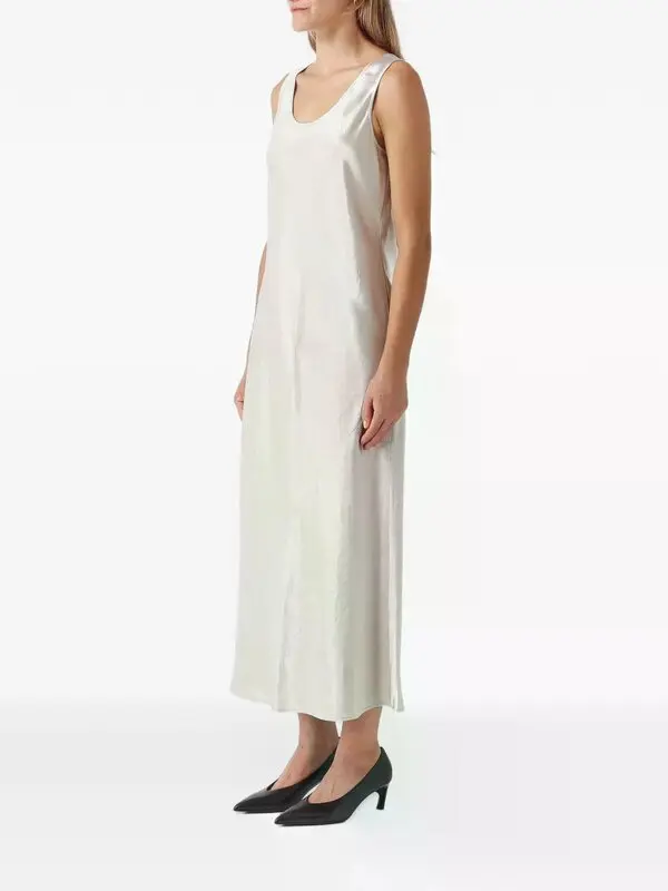 Max Mara Talete Satin-finish Scoop-neck Midi Dress