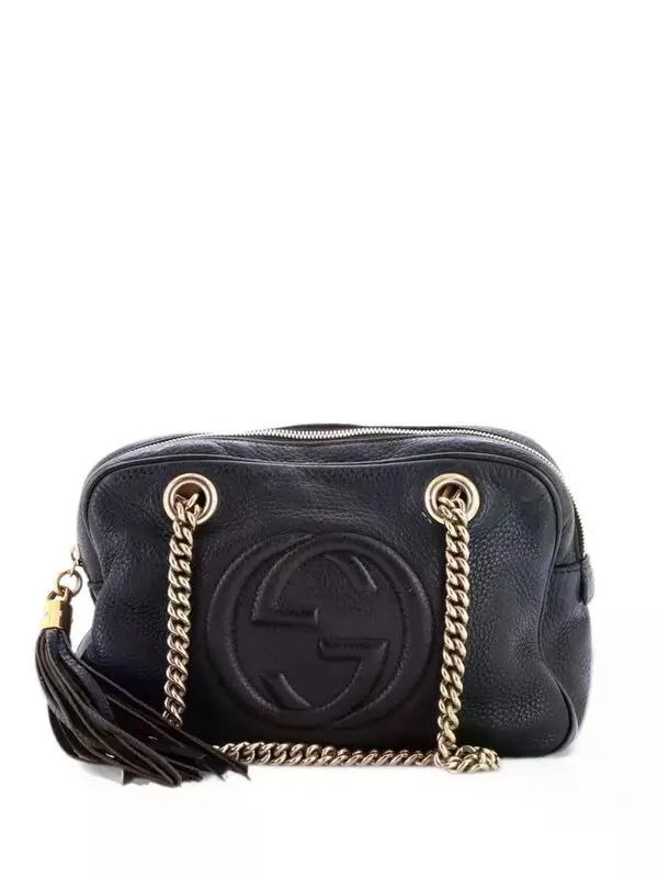 Gucci Soho Chain Zip Leather Small Shoulder Bag - Black