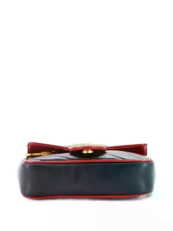 Gucci Gg Marmont Flap Bag Diagonal Quilted Leather Super Mini Crossbody Bag