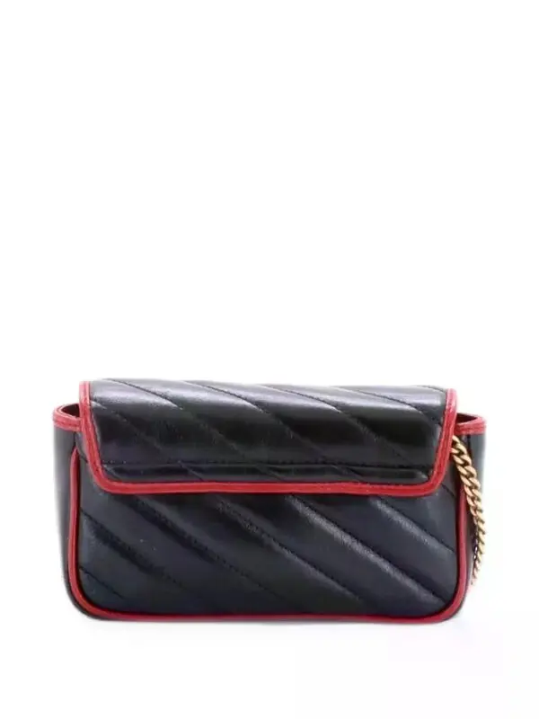 Gucci Gg Marmont Flap Bag Diagonal Quilted Leather Super Mini Crossbody Bag