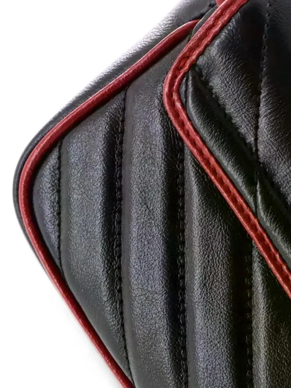 Gucci Gg Marmont Flap Bag Diagonal Quilted Leather Super Mini Crossbody Bag