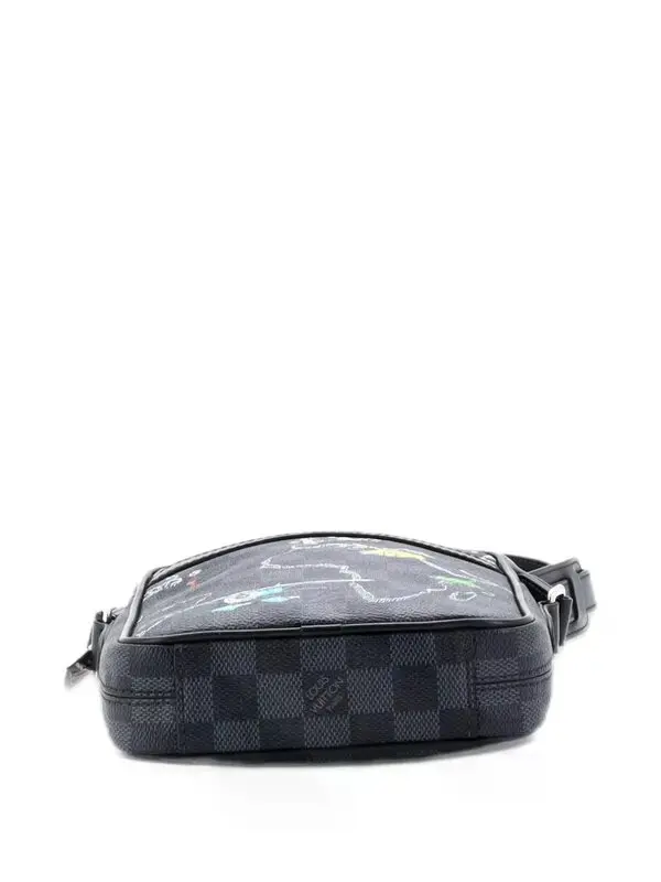 LOUIS VUITTON Danube Slim Bag Limited Edition Renaissance Map Damier Graphite Pm Crossbody Bag - Black