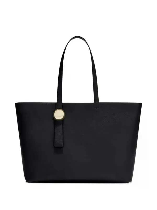 Furla Logo-engraved Pebble-texture Tote Bag - Black