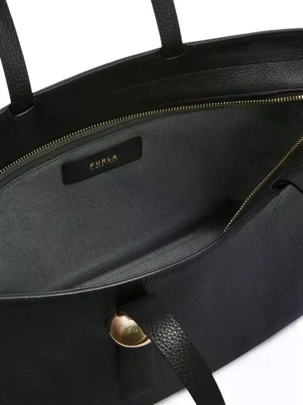 Furla Logo-engraved Pebble-texture Tote Bag