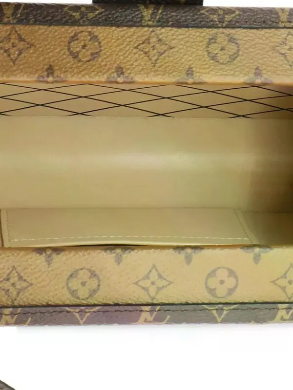 LOUIS VUITTON Petite Malle Handbag Reverse Monogram Canvas Clutch Bag