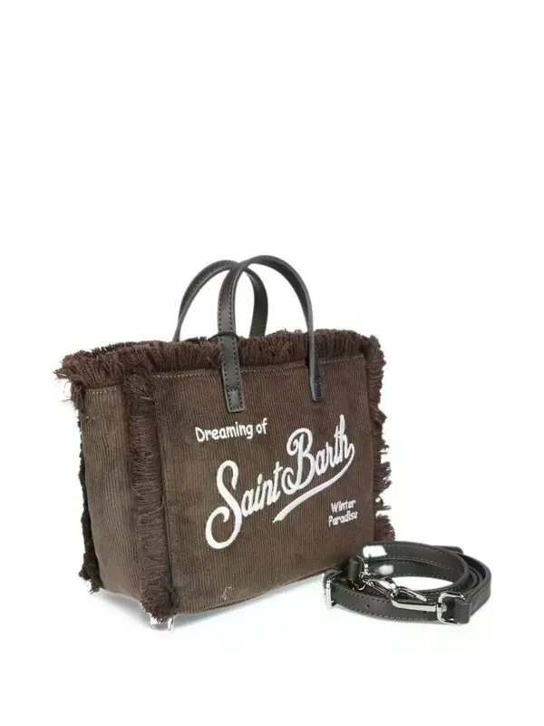 MC2 SAINT BARTH Vanity Mini Fringed Corduroy Tote Bag