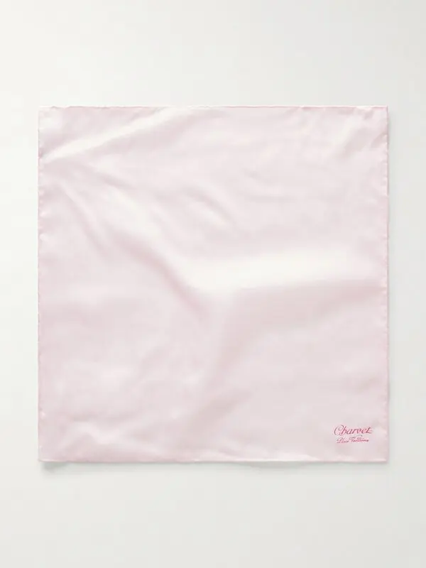 Charvet Logo-print Silk-twill Pocket Square