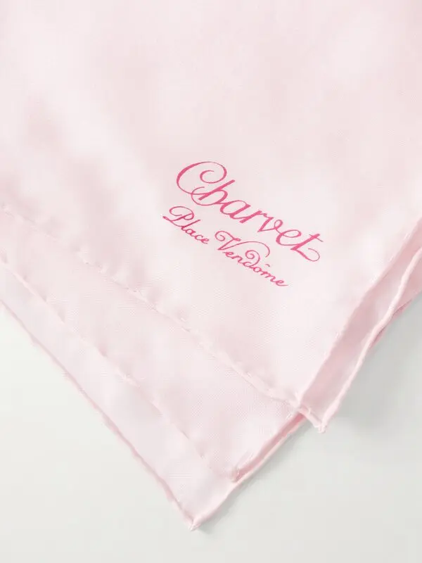 Charvet Logo-print Silk-twill Pocket Square