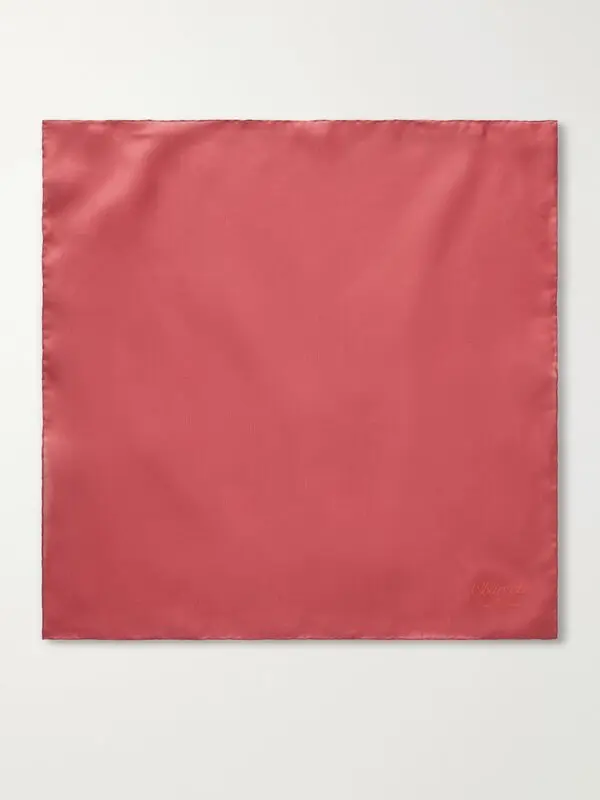 Charvet Logo-print Silk-twill Pocket Square