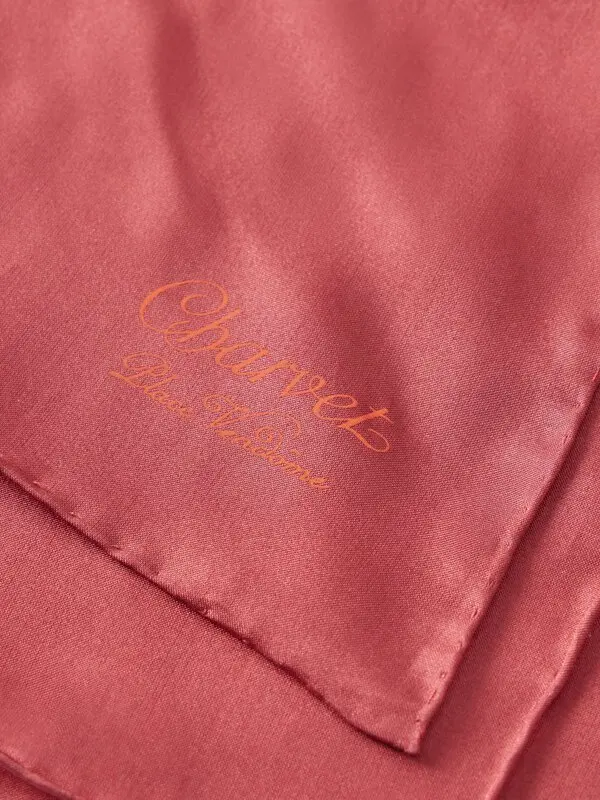 Charvet Logo-print Silk-twill Pocket Square