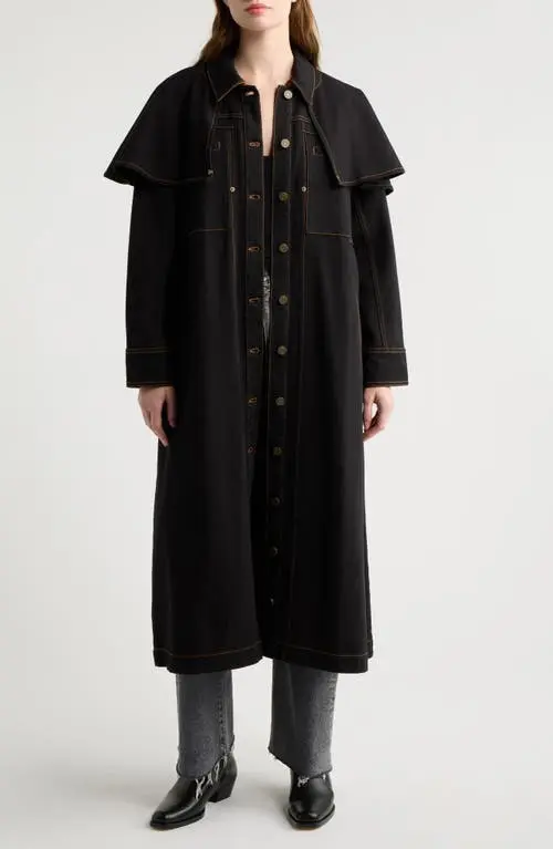 CLEOBELLA Le Carre Cotton Twill Trench Coat With Removable Cape