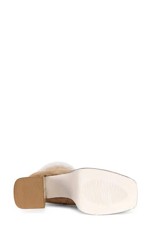 AZALEA WANG Larousse Platform Bootie With Faux Shearling Trim