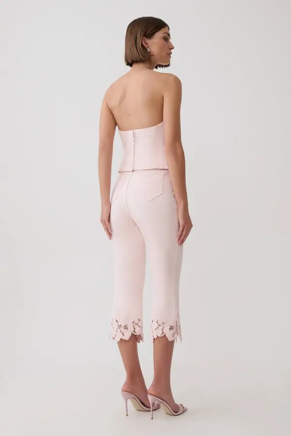 Meshki Tillie Flower Embroidery Denim Capris