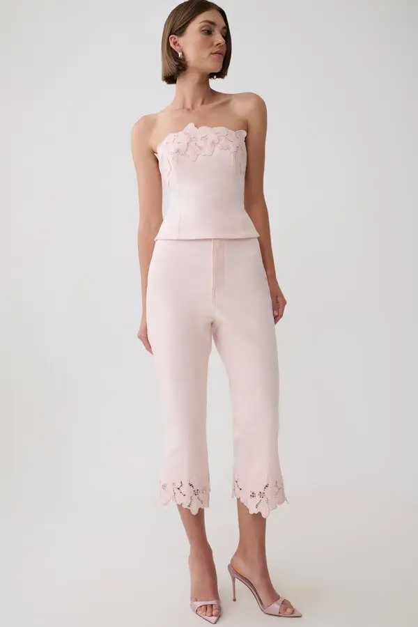 Meshki Tillie Flower Embroidery Denim Capris