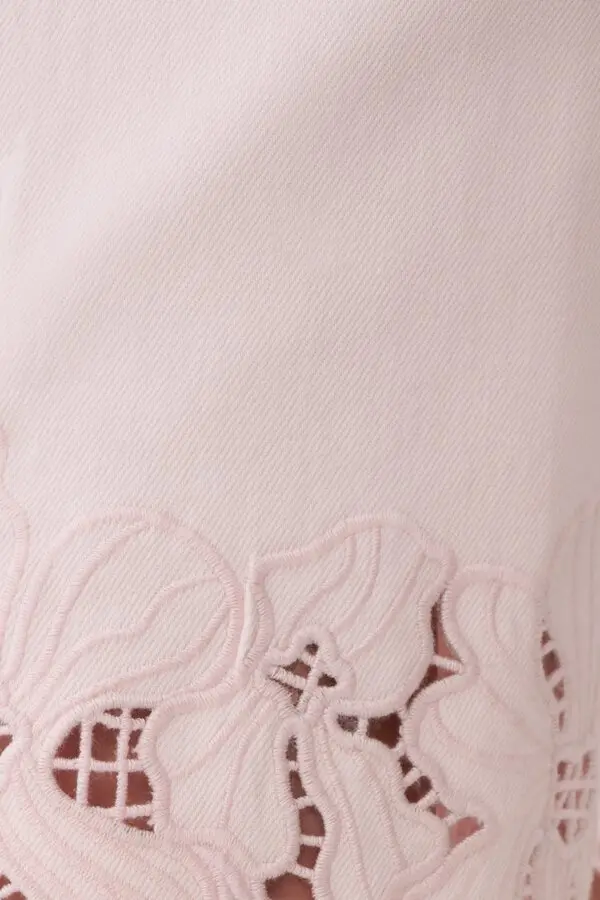 Meshki Tillie Flower Embroidery Denim Capris