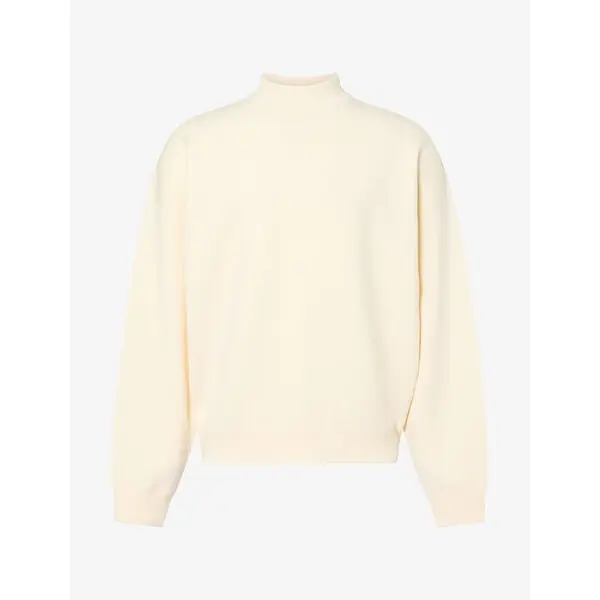 Fear Of God Mock-neck Logo-patch Wool Jumper