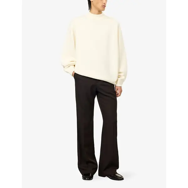 Fear Of God Mock-neck Logo-patch Wool Jumper