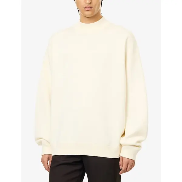 Fear Of God Mock-neck Logo-patch Wool Jumper