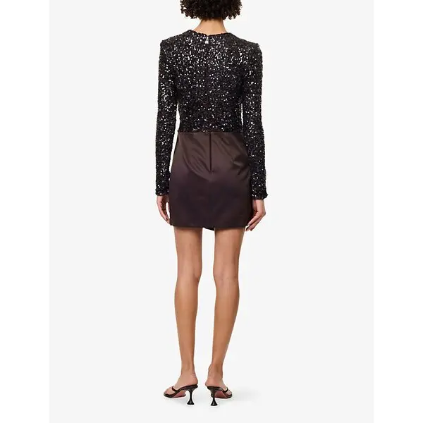 ROTATE BY BIRGER CHRISTENSEN Tulala Flower Sequin Mini Dress