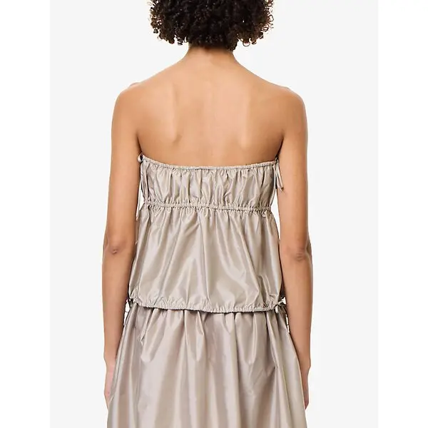 ST. AGNI Paper Taffeta Silk-blend Top