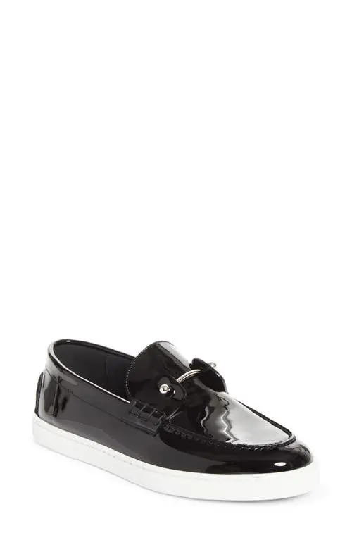CHRISTIAN LOUBOUTIN Chambeliboat Donna Leather Loafer Sneaker - Bk01 Black