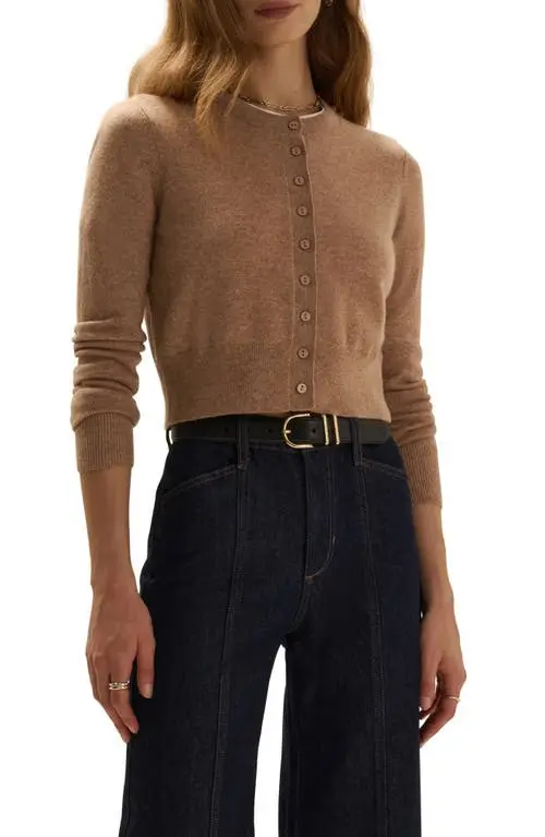 FAVORITE DAUGHTER The Cropped Rebecca Cashmere Cardigan - Camel
