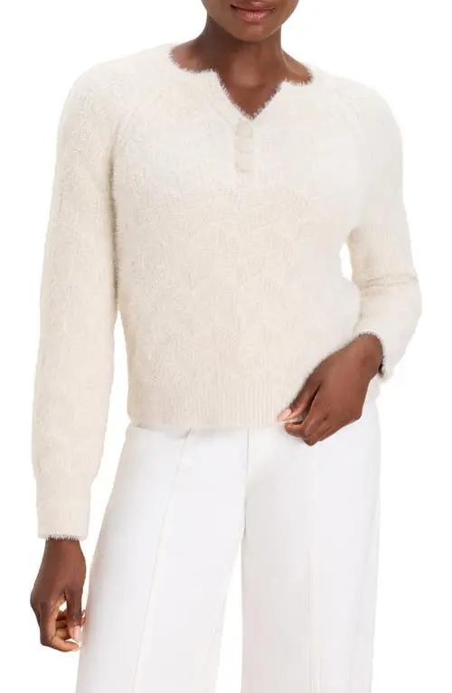 NIC+ZOE Parquet Metallic Sweater - Sugar Cookie