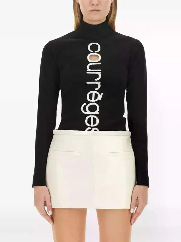 COURREGES Logo Print Jersey - Black