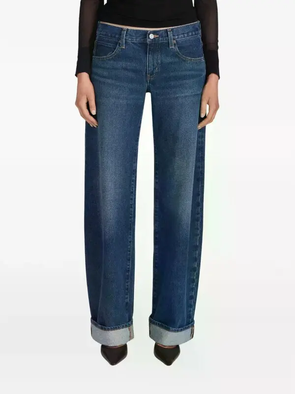 FRAME Low Bow Turn-up Jeans - Blue