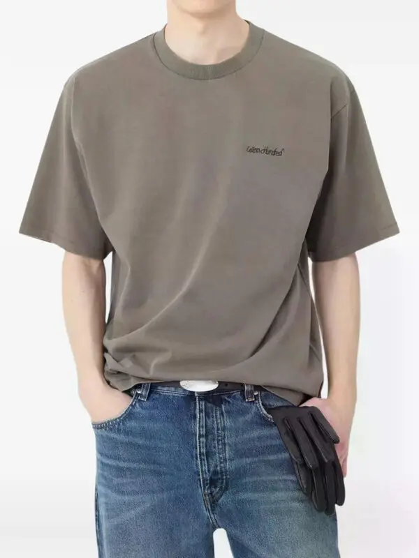 WON HUNDRED La Italic Logo-embroidered T-shirt