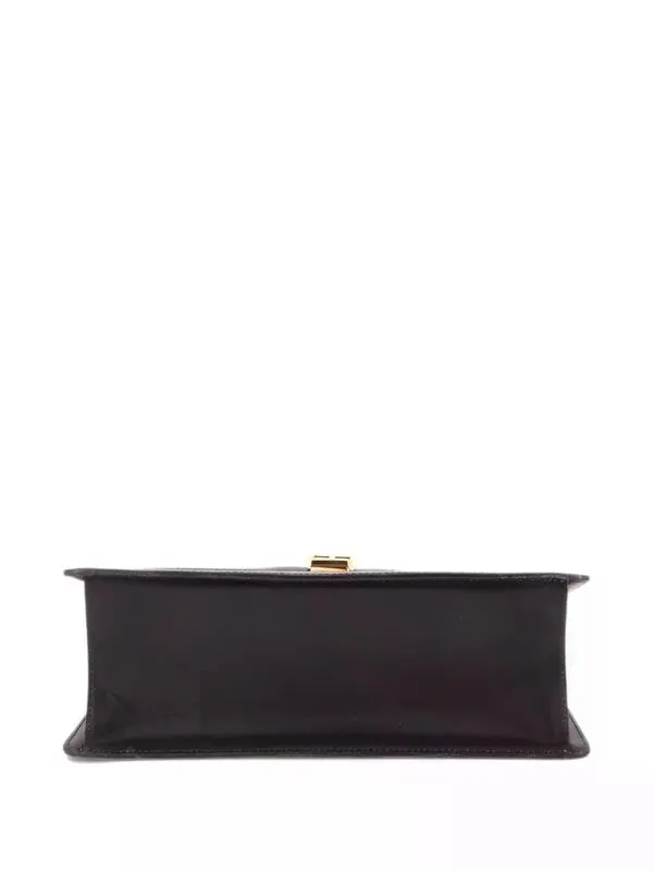 Gucci Sylvie Top Handle Bag Leather Medium Satchel - Black