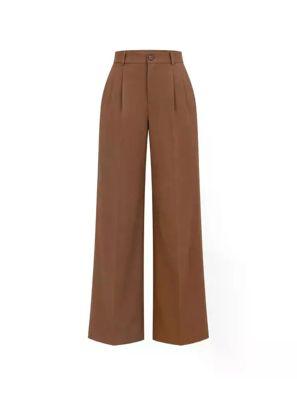 Max Mara Pleated Wide-leg Trousers - Brown