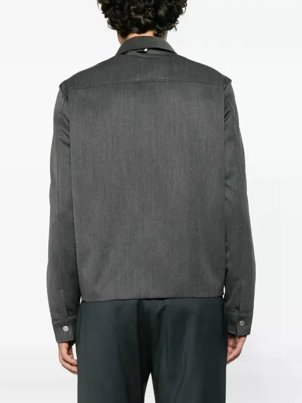 LOW BRAND Zip-up Flap-pocket Shirt Jacket
