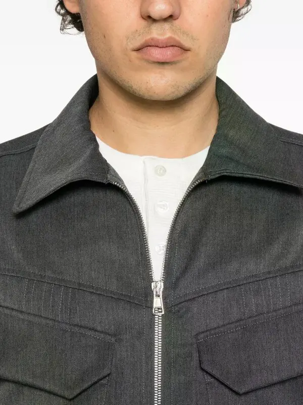 LOW BRAND Zip-up Flap-pocket Shirt Jacket