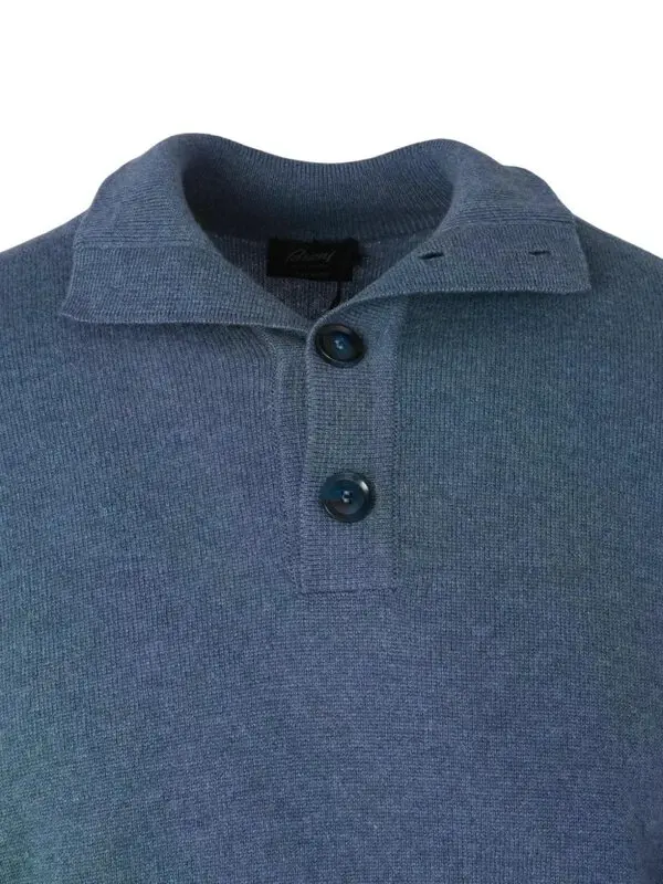 Brioni Button-up High-neck Sweater